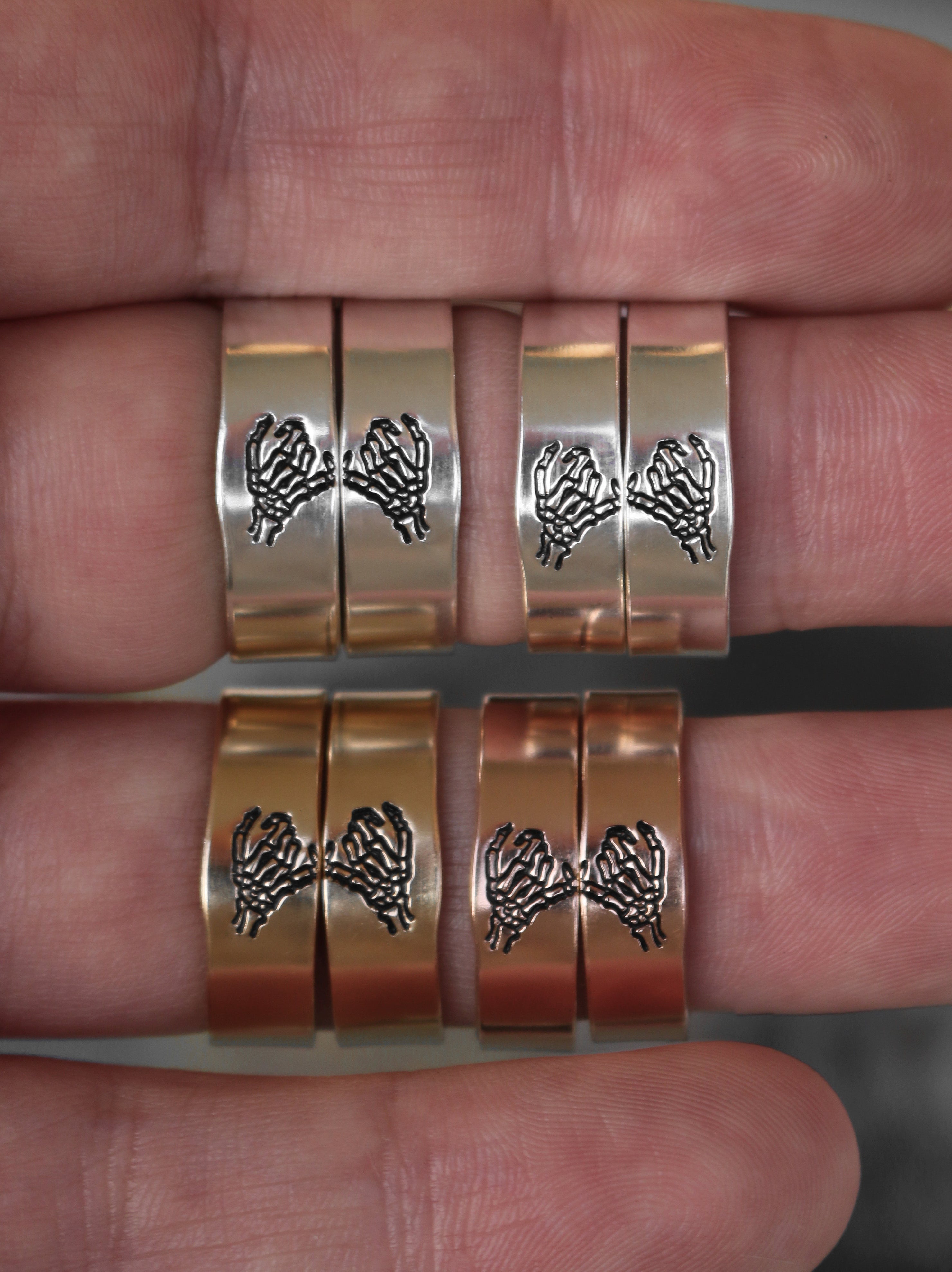 Double Skeleton Pinky Swear Ring Set - Veeaien Designs