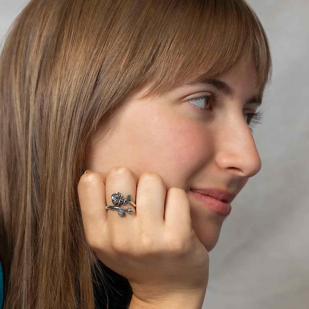 Rose Ring | June Birth Flower Ring | Best Friend Gift | Sterling Birth ...