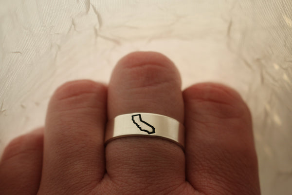 US State Outline Ring | Long Distance Ring | LDR Gift - Veeaien Designs