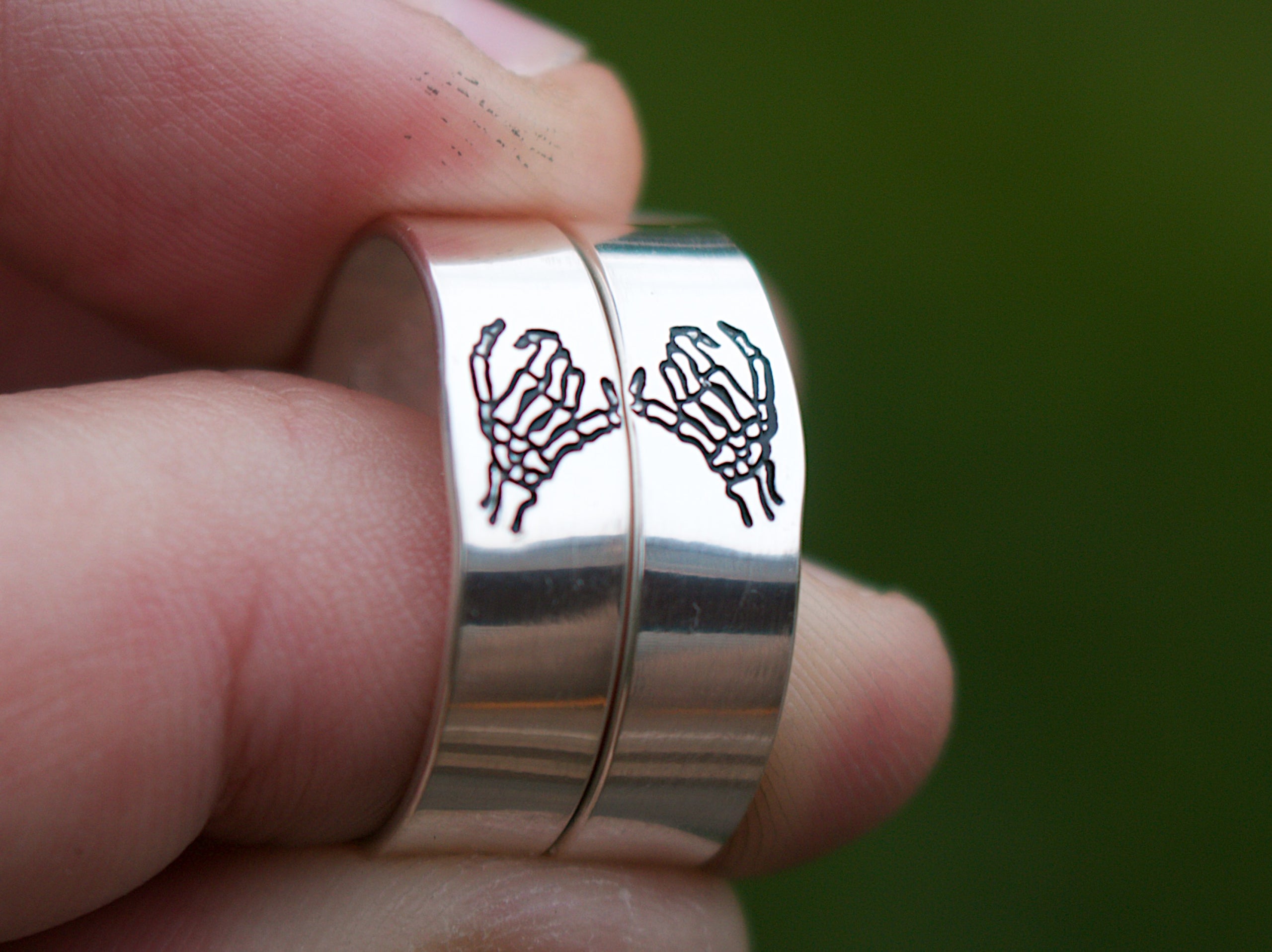 Double Skeleton Pinky Swear Ring Set - Veeaien Designs